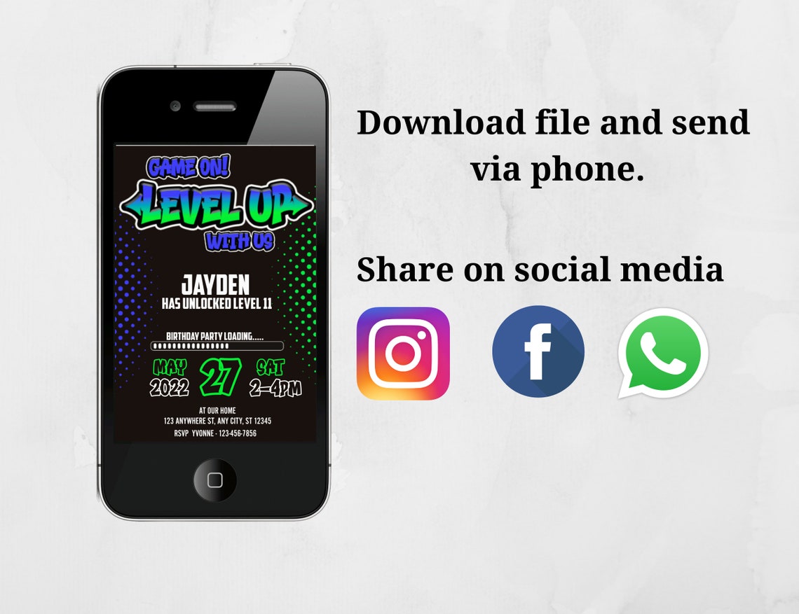 Video Game Invitation Gaming Party Invitation Gamer Party | Etsy