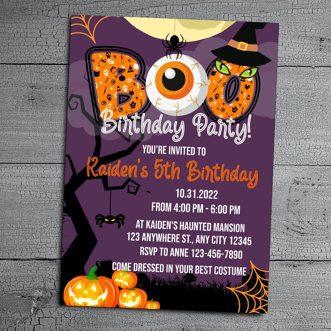 Editable Halloween Party Invitation for Kids Kids Costume Party ...