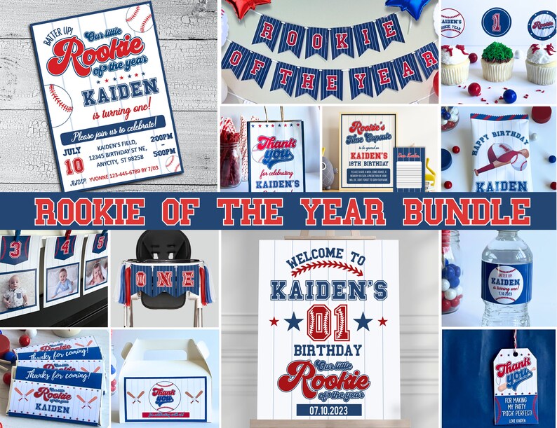 Editable Rookie of the Year Birthday Invitation and Party - Etsy