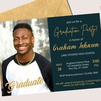 Editable Graduation Party Invitation Template With Photos for Instant ...
