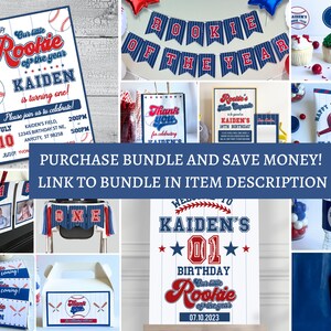 Editable Rookie of the Year Birthday Cupcake Topper, Baseball 1st ...