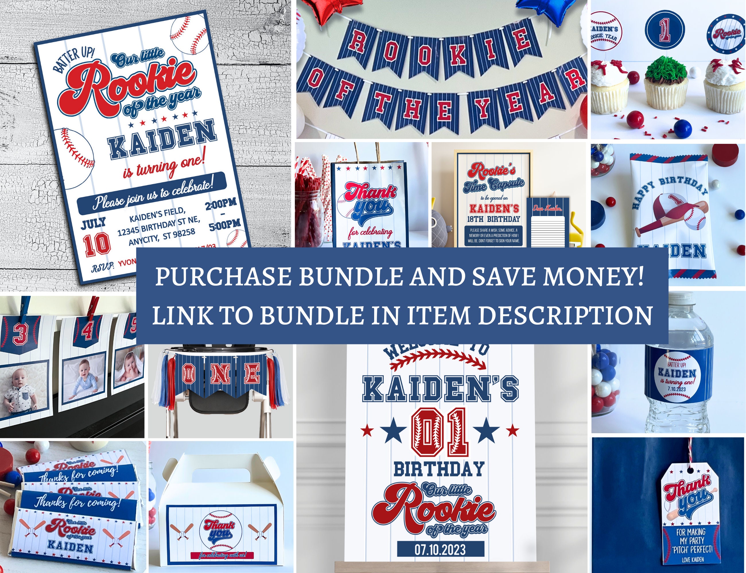 Editable Rookie of the Year Birthday Cupcake Topper Baseball - Etsy