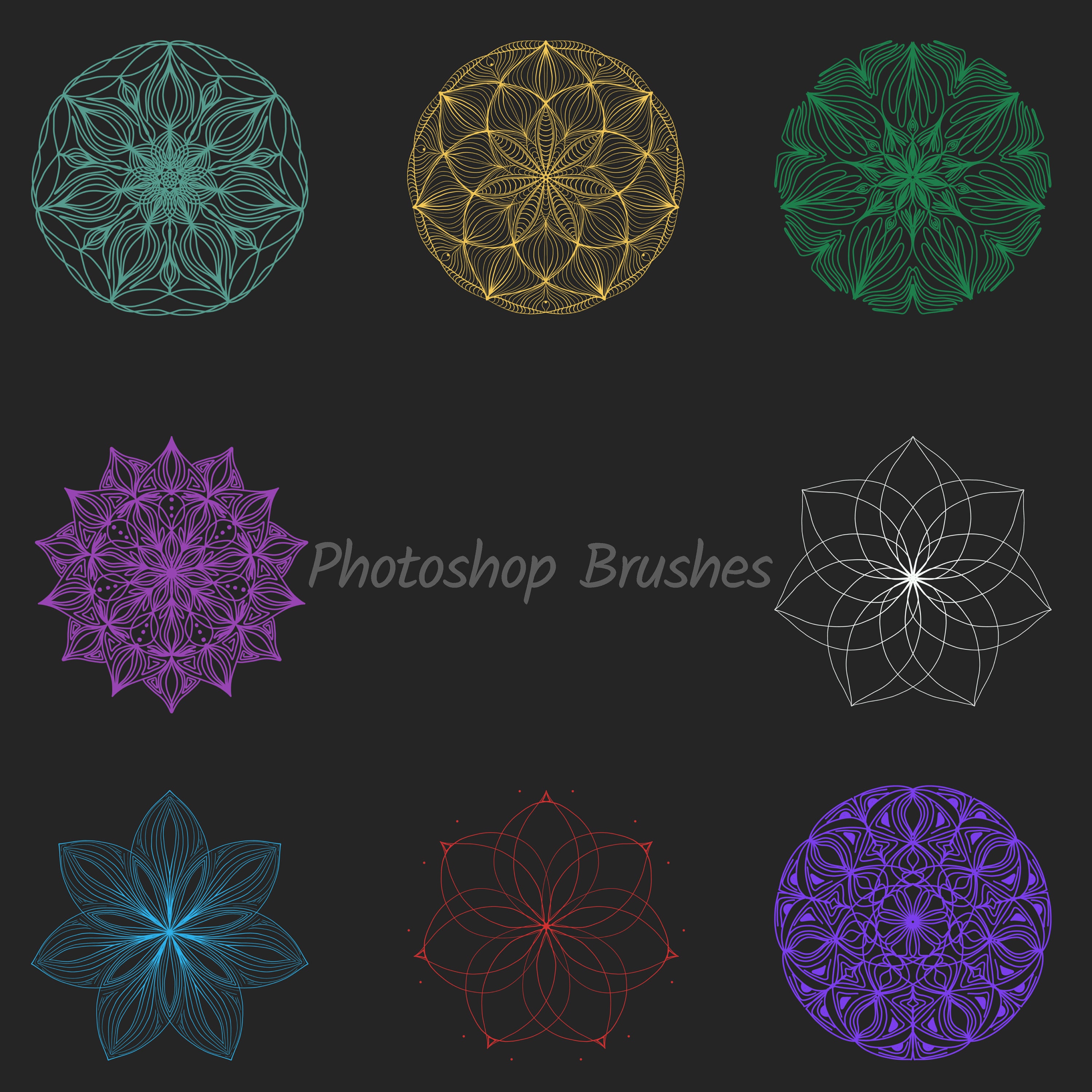 Mandala Photoshop Brushes VII/ 5000px Photoshop Brushes - Etsy