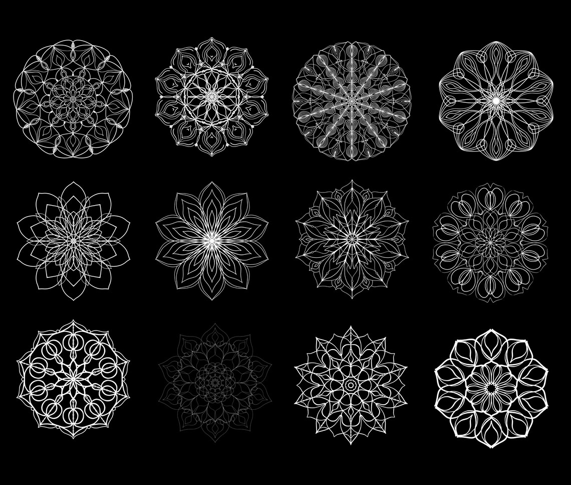 Mandala Photoshop Brushes - Etsy