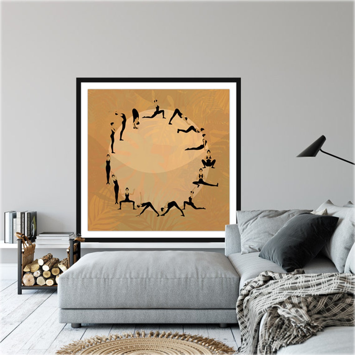 Sun and Moon Salutation/ Downloadable Digital Print/ Surya Namaskar and ...