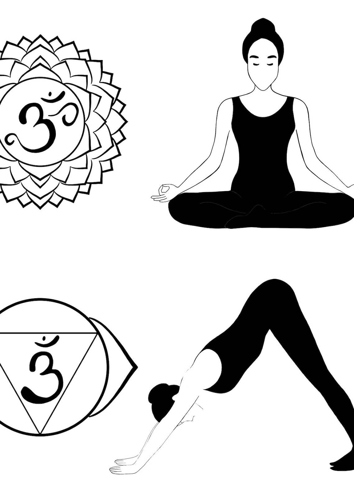 Black and White Downloadable Simple Chakra Chart/ 7 Chakras ...