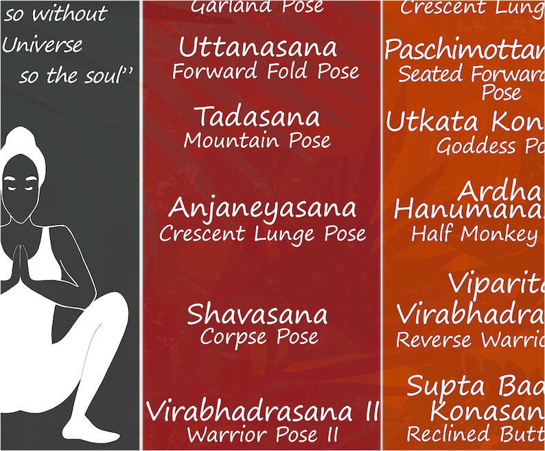 Chakra Yoga Poses Chart/ 7 Chakras/ Downloadable Digital Print/ Chakra ...
