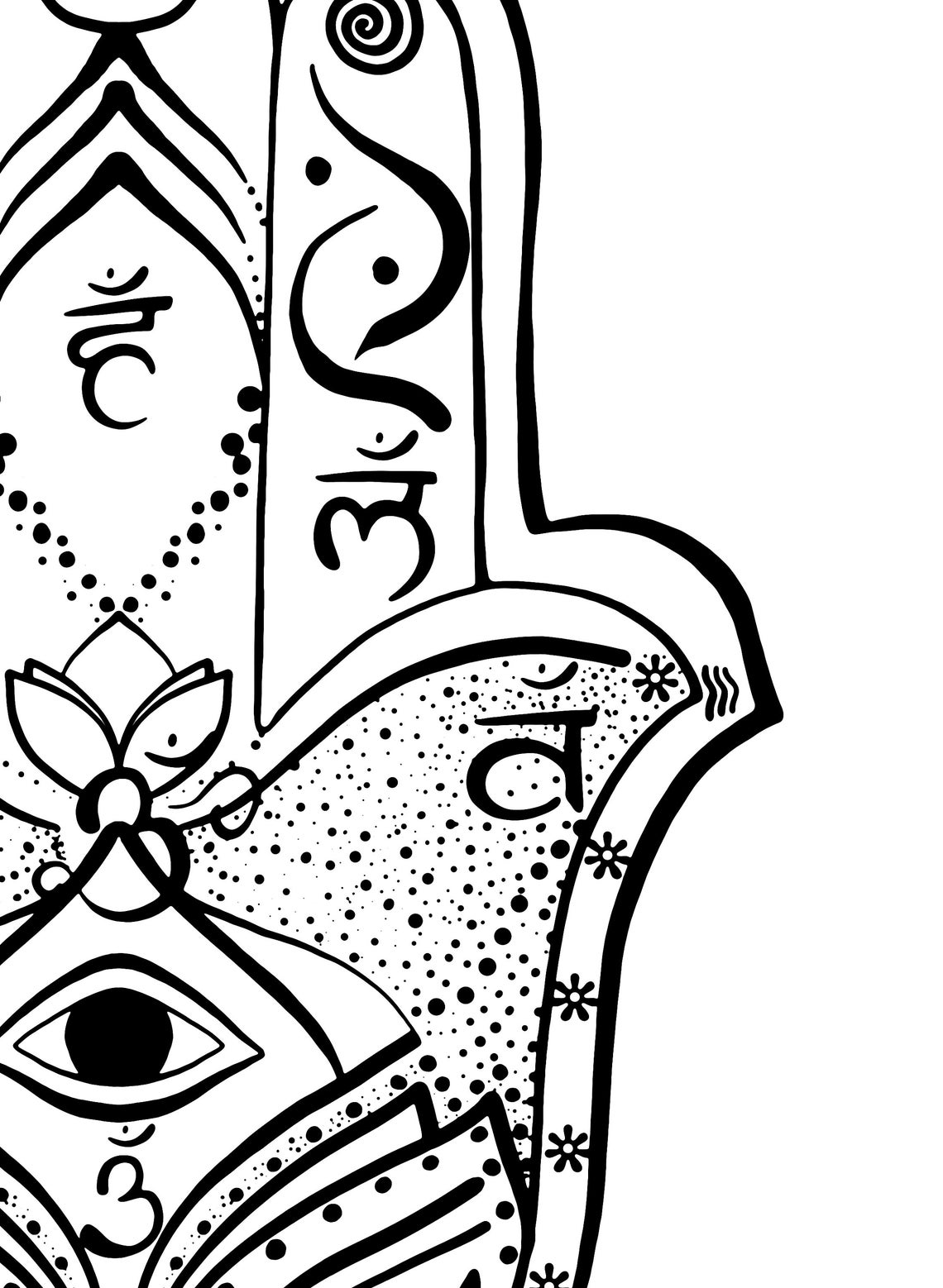 Hamsa Digital Print/ Wall Art/ Eye of Fatima/ Yoga/ Downloadable ...