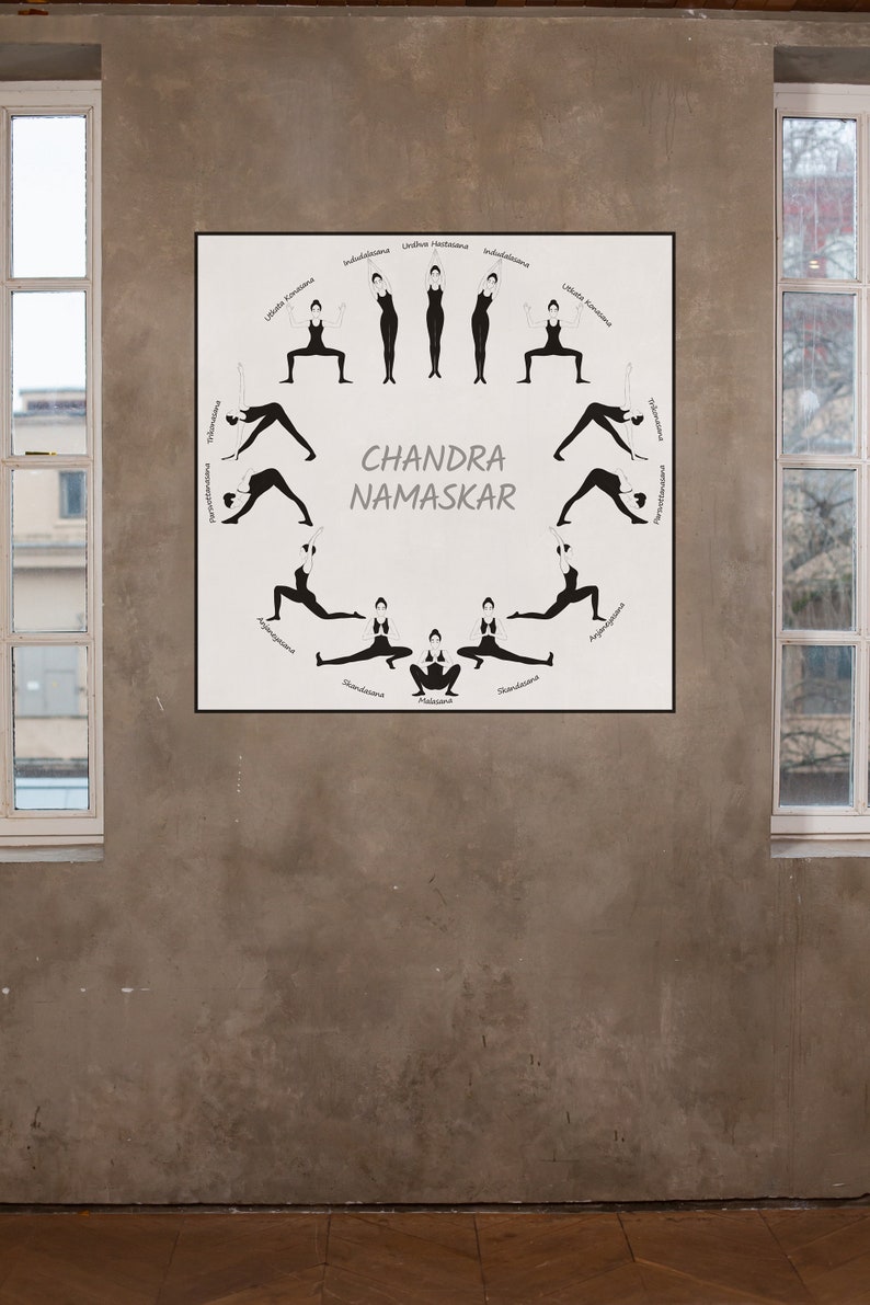 Moon Salutation/ Chandra Namaskar/ Downloadable Digital Print/ Asanas ...