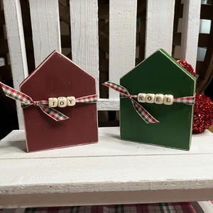 Christmas Joy/noel Farmhouse Wooden House / Christmas Wood Decor ...