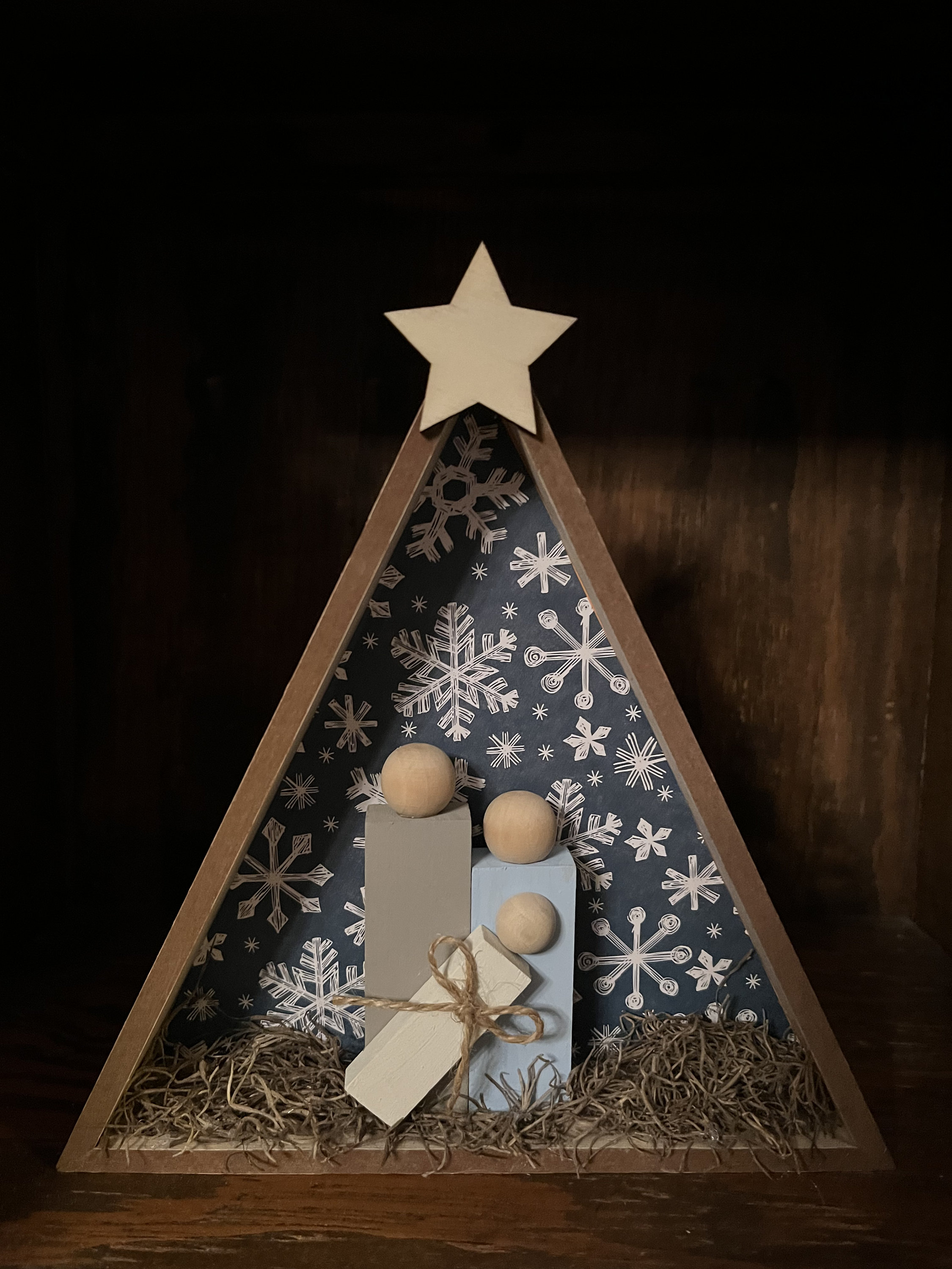 Wooden Small Nativity / Triangle Nativity / Simple Nativity Set ...