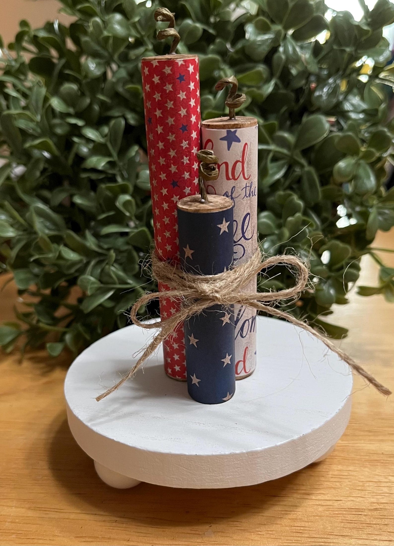 Mini Patriotic Wooden Firecrackers /tier Tray Decor/red, White & Blue ...