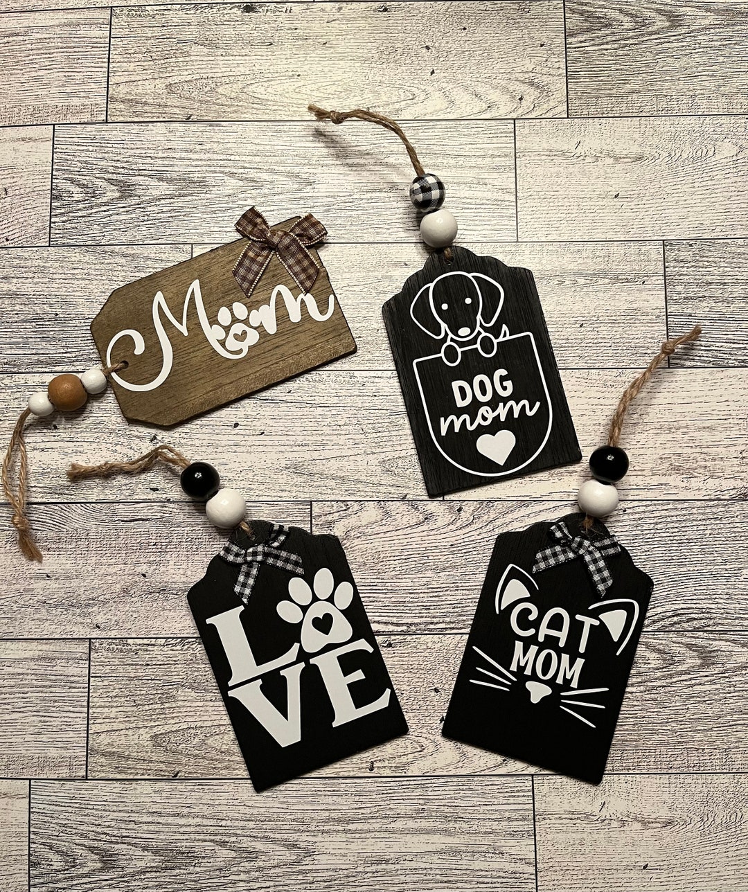 Animal/dog/cat Mother's Day/father’s Day/wooden Tag/tiered Tray Decors ...