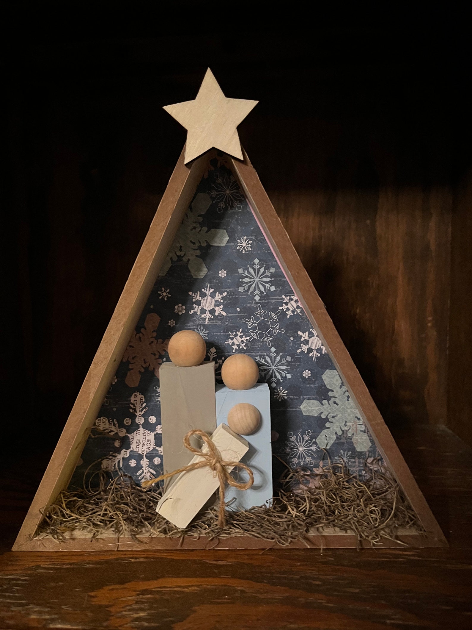 Wooden Small Nativity / Triangle Nativity / Simple Nativity Set ...