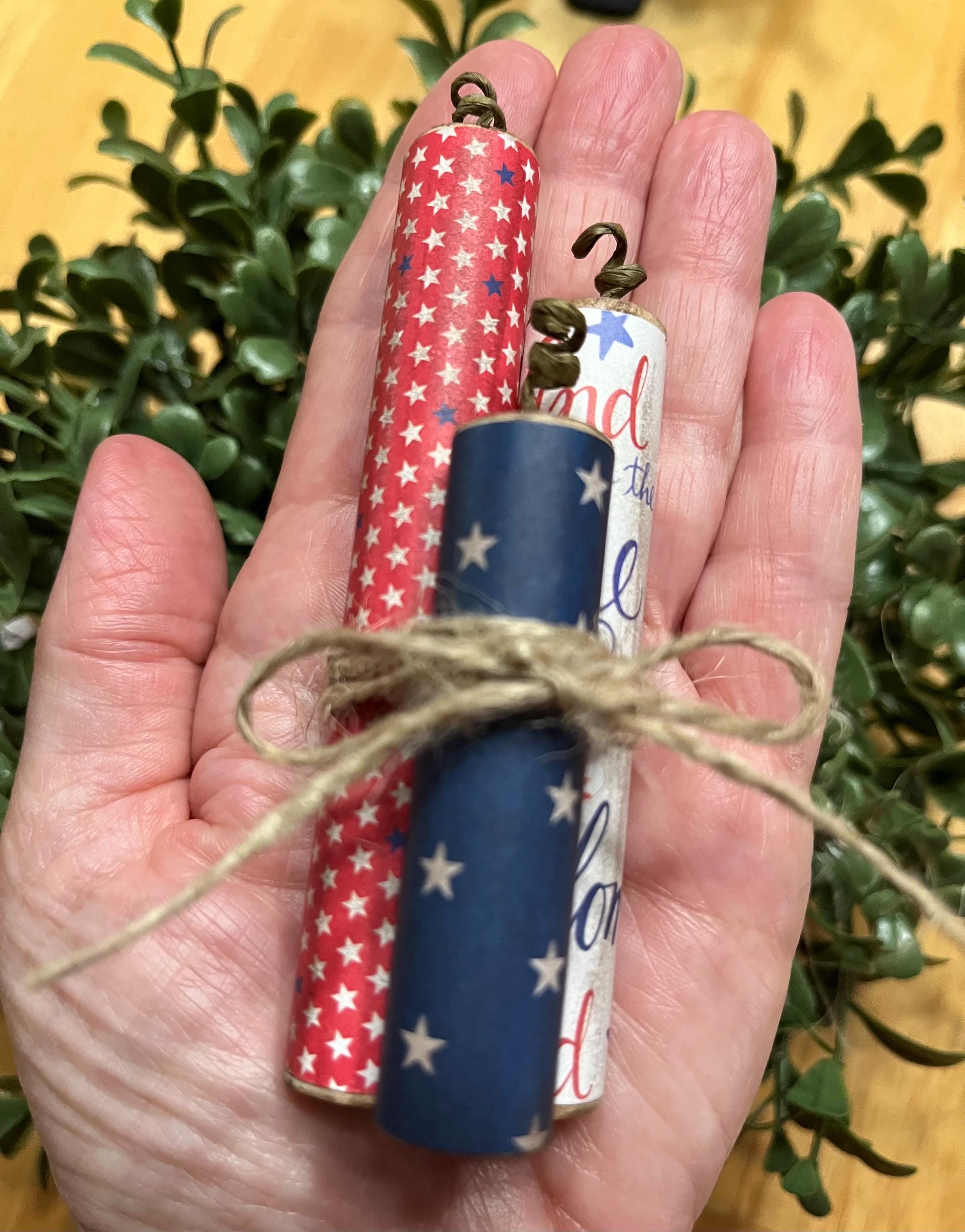 Mini Patriotic Wooden Firecrackers /tier Tray Decor/red, White & Blue ...