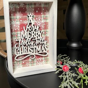 Christmas/holiday Theme Wood Christmas Tree Frame Tier Tray Decor ...