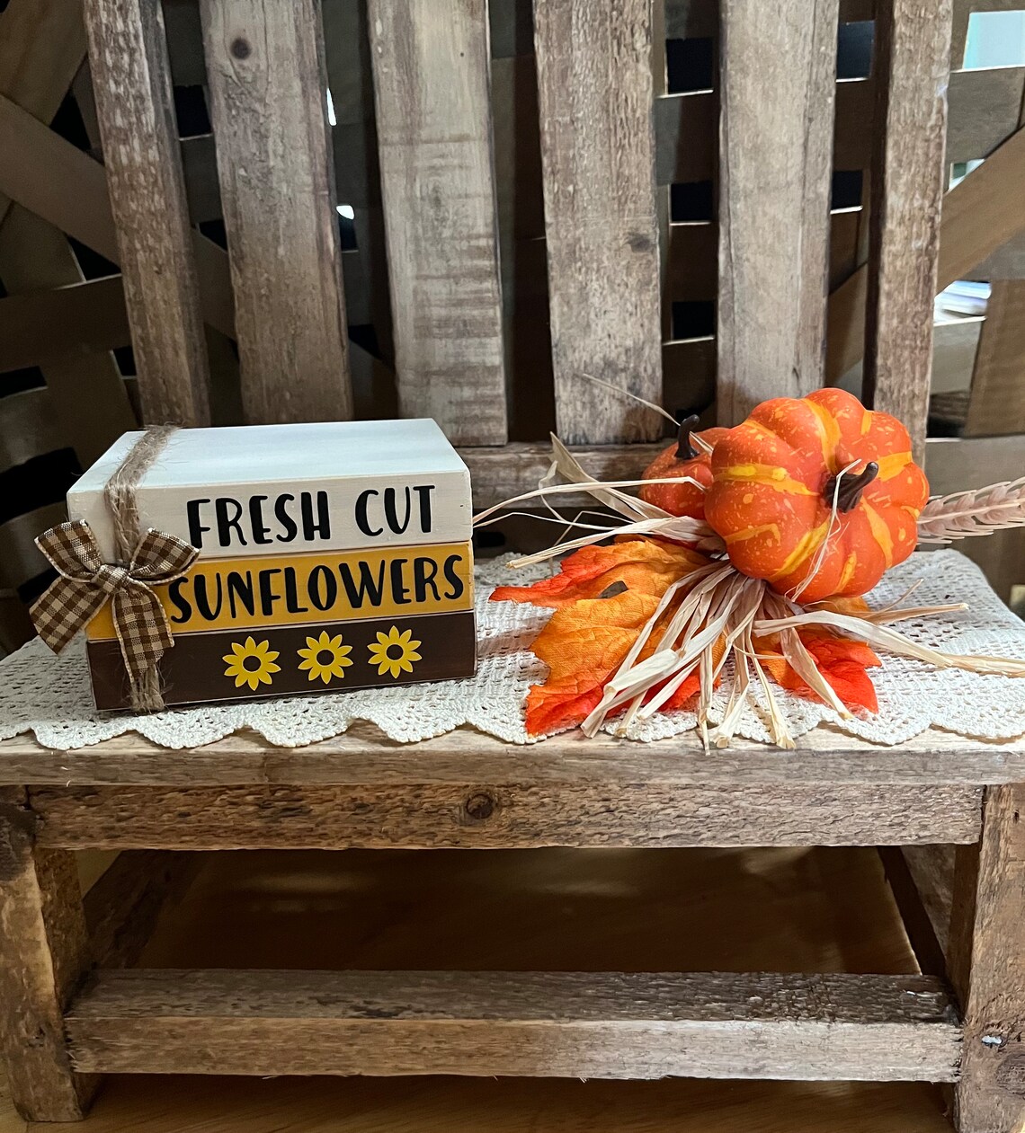 Fall Wood Book Stacks/fall Shelf Decor / Fall Tier Tray Decor / Rustic ...