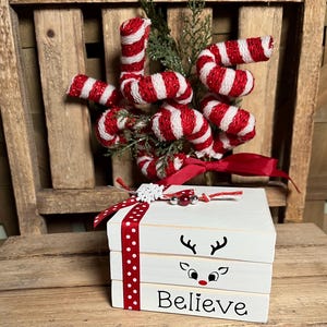 Christmas Book Stacks / Christmas Shelf Decor / Tier Tray Decor ...