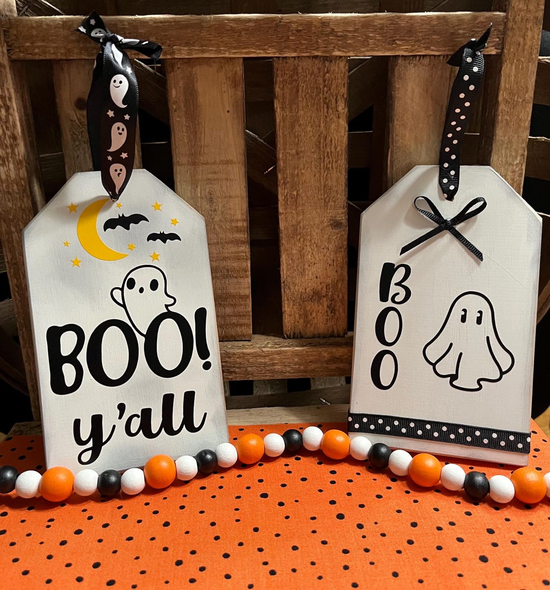 Halloween Ghost Shelf Tag / Ghost Shelf Decor / Tier Tray Decor ...