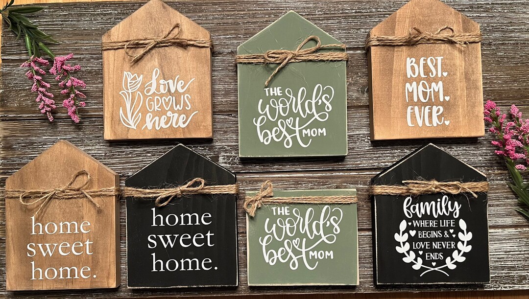 Mother's Day/family/love Theme Mini Wooden House/sign/mother's Day ...