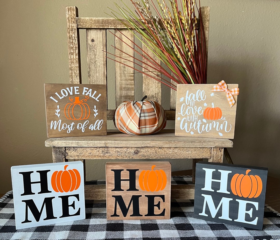 Fall Shelf Sign / Fall Shelf Decor / Tier Tray Decor / Wooden Fall ...