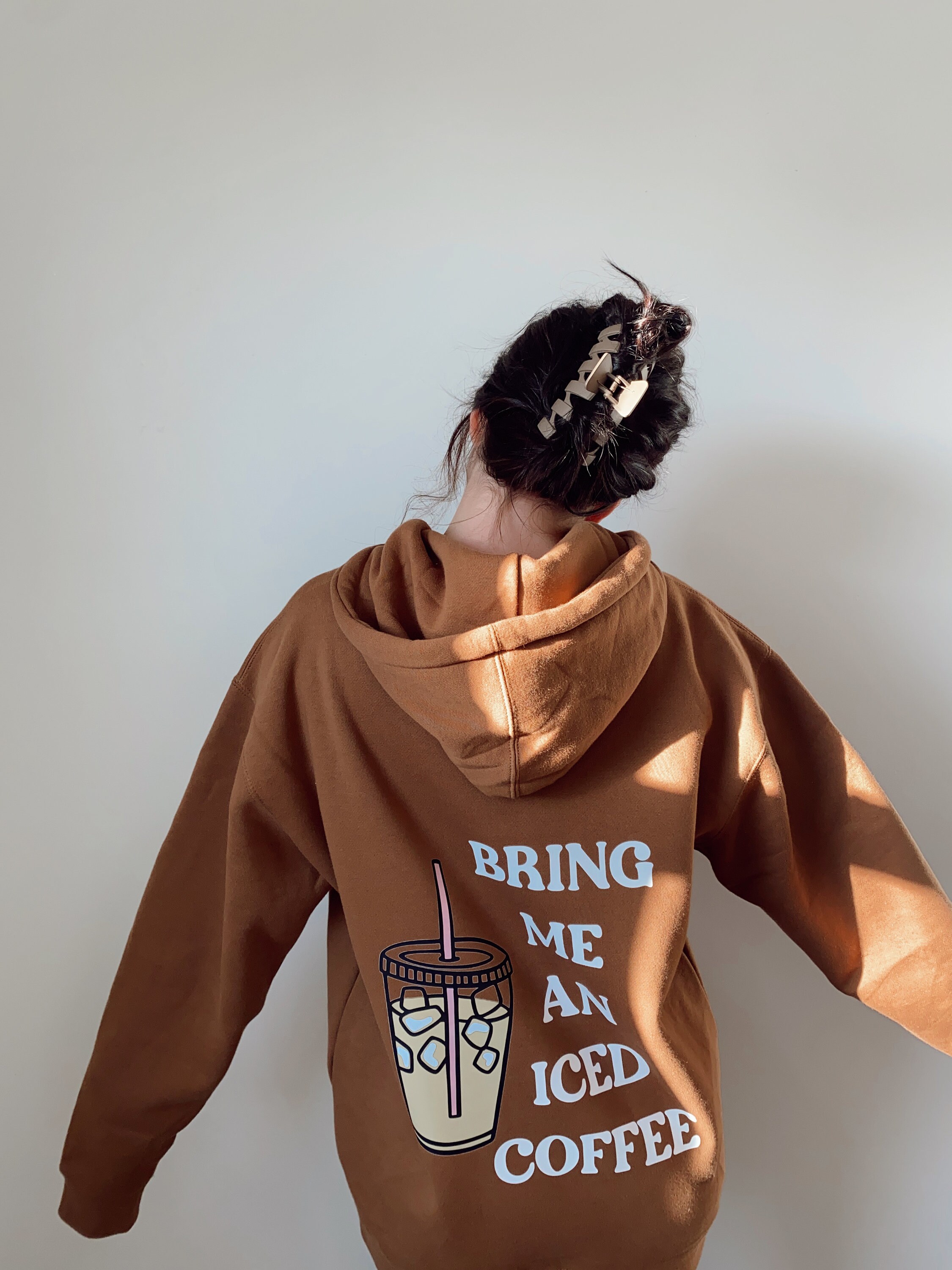 Coffee Lover Hoodie, Bring Me an Iced Coffee Hoodie, Aesthetic ...