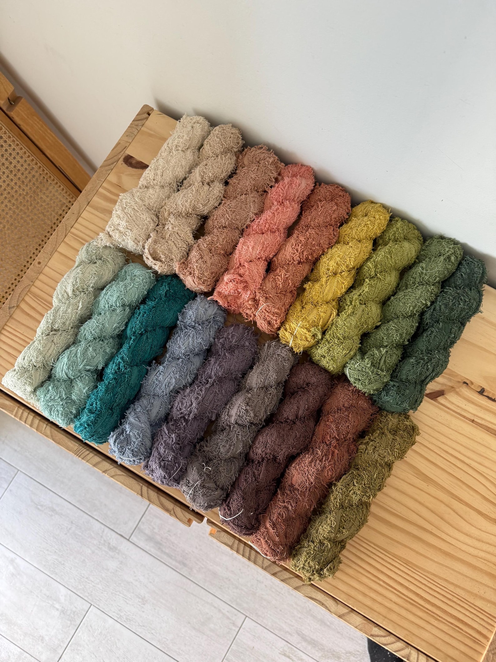 RESTOCKED 36 COLORS || Cotton Frizz Ribbon 100g || Frayed Edge Ribbon ...