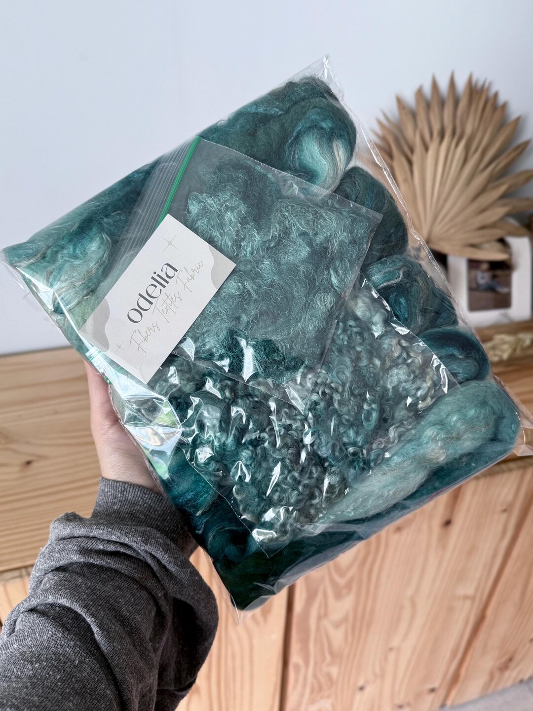 SPINNING PACK #34 || Hand Dyed Fibers - Ocean Blue Teal - Silk Wool ...