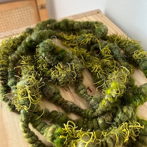Spanish Moss Art Yarn // Handspun Core Spun Textured Coils - Weaving ...