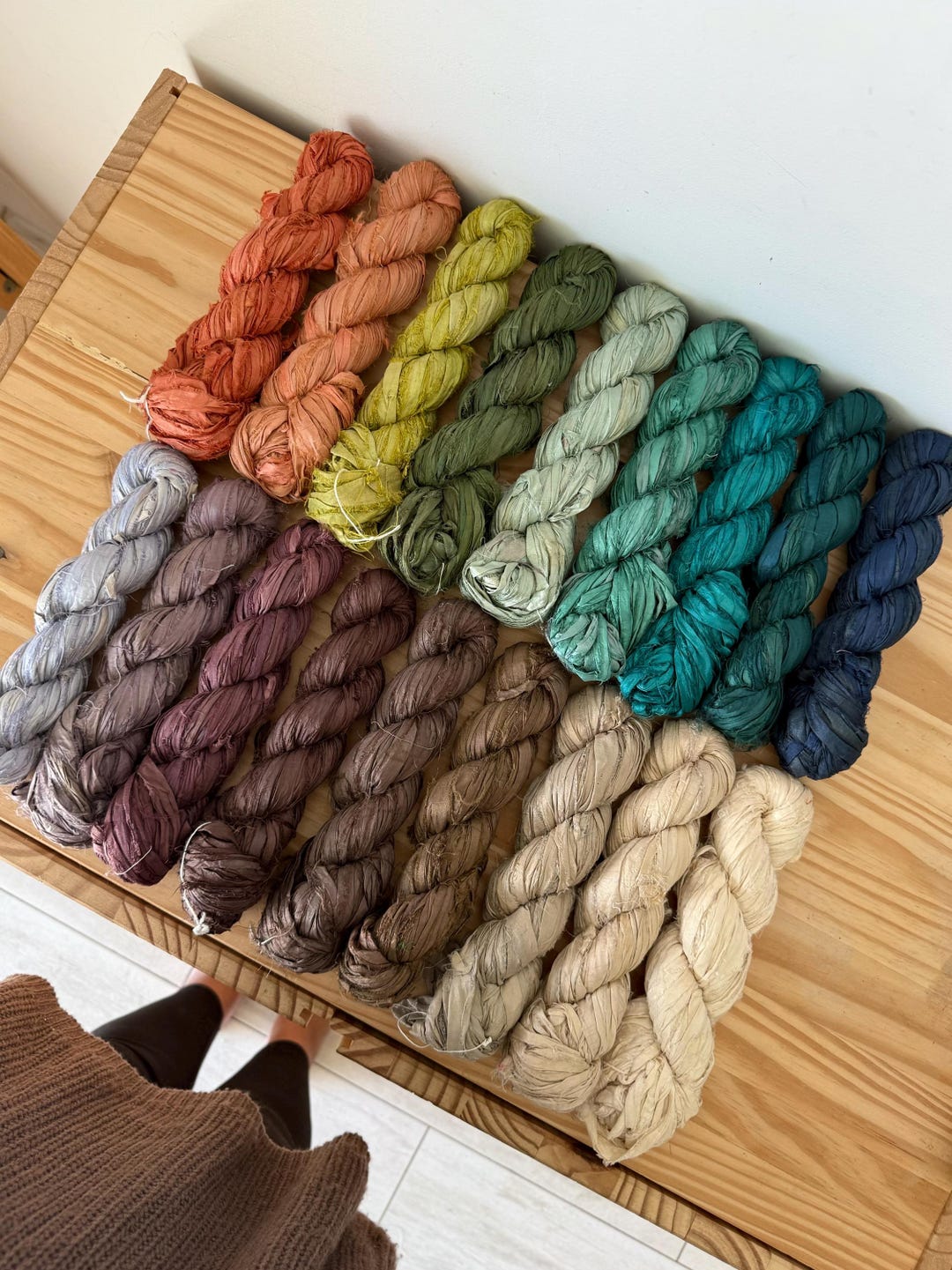 SARI SILK RIBBON 100g || Recycled Sari Silk Fabric | Fiber Art Weaving ...