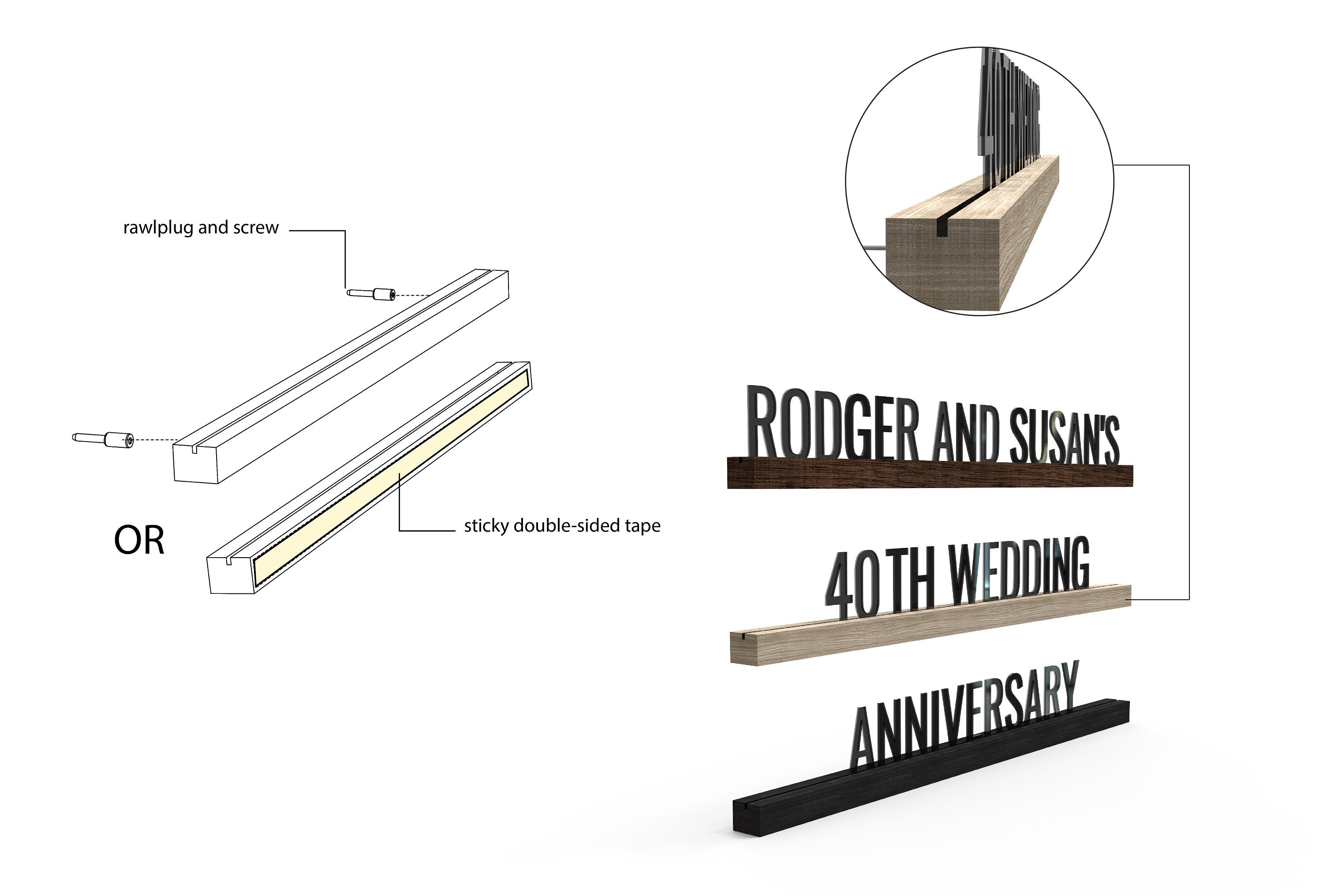 Acrylic Letter Ledges/large Letter Board/wooden Letter Ledges ...