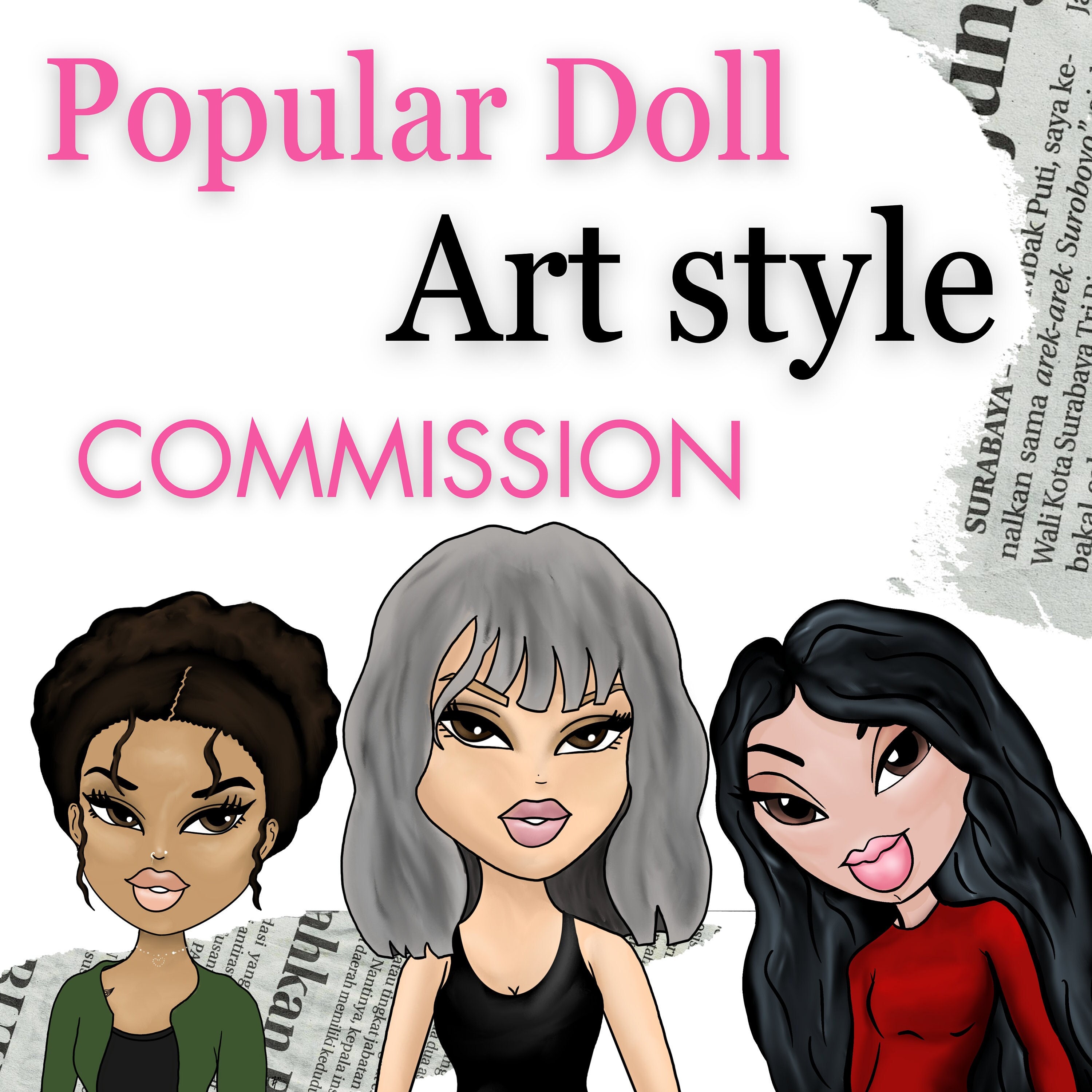 Popular Doll Art Style Portraits - Etsy