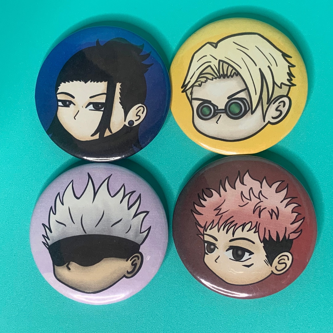 JJK Anime 2.5" Buttons 4-pack - Etsy