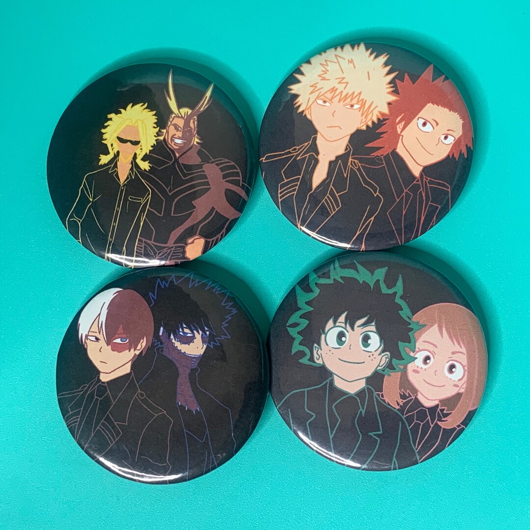 MHA Hero Anime Buttons| 2.5" Buttons 4-count - Etsy