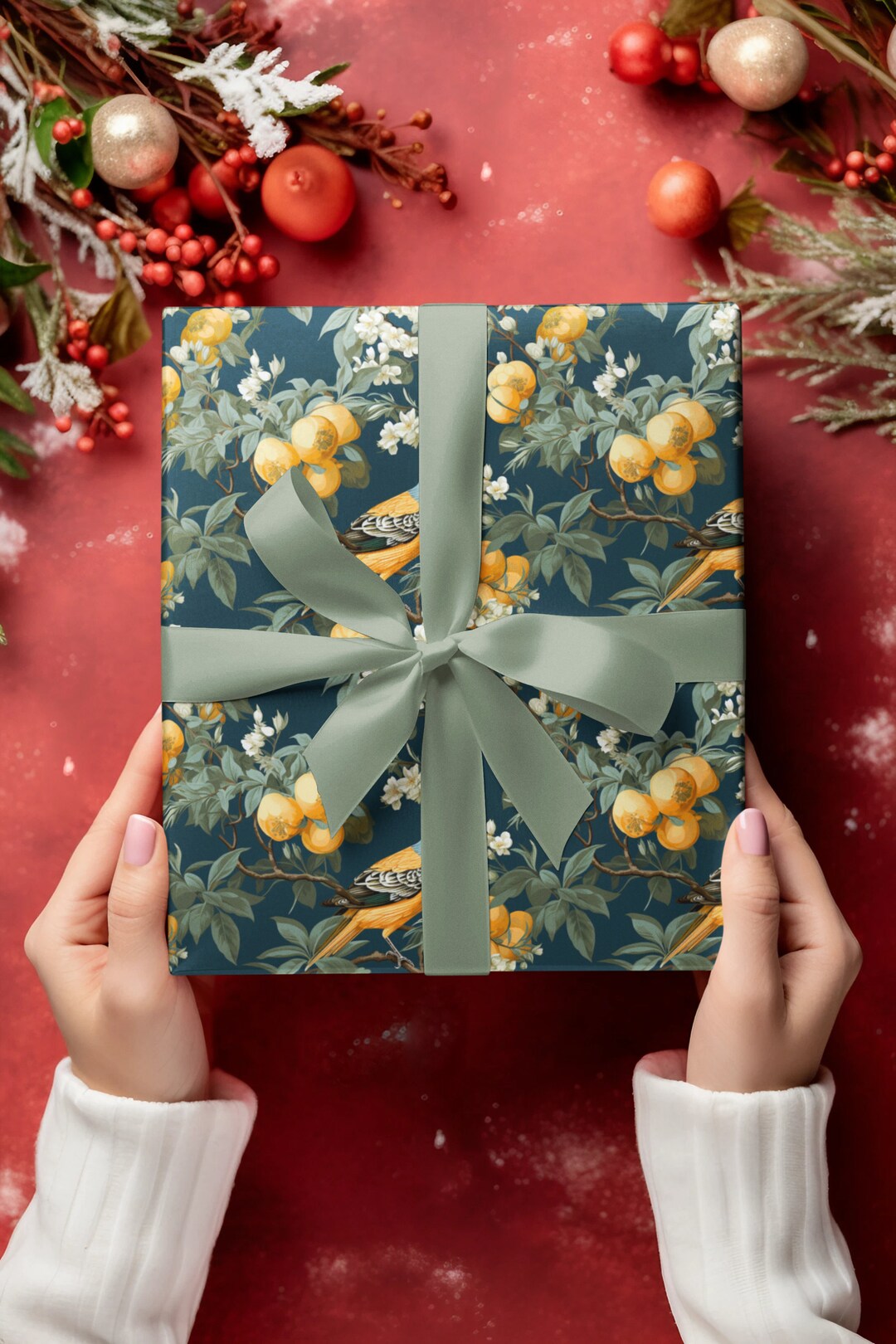Christmas Wrapping Paper Gift Wrap Luxury Partridge in a Pear Tree for ...