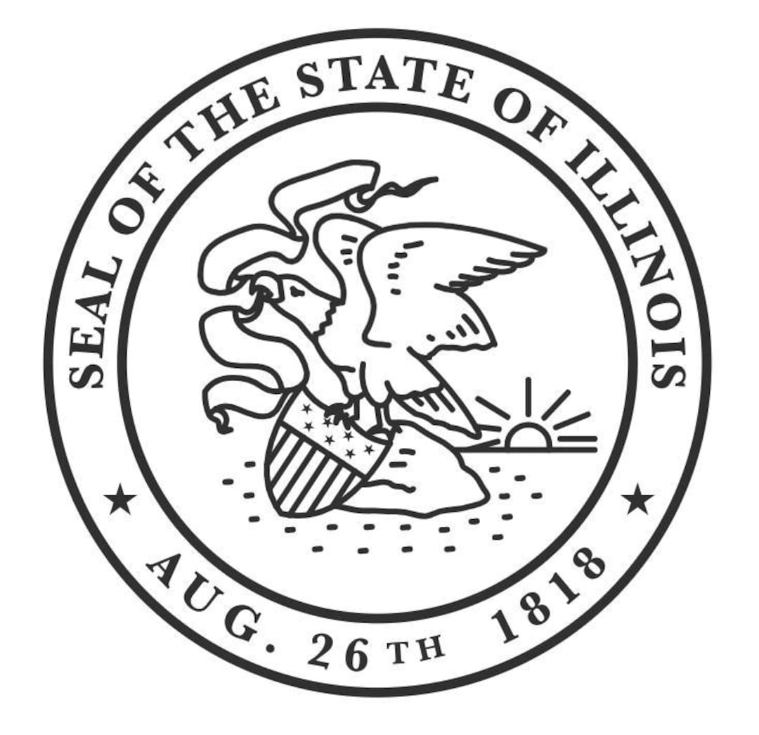 Illinois State Great Seal Logo Emblem Digital Vector .ai, .svg, .png - Etsy
