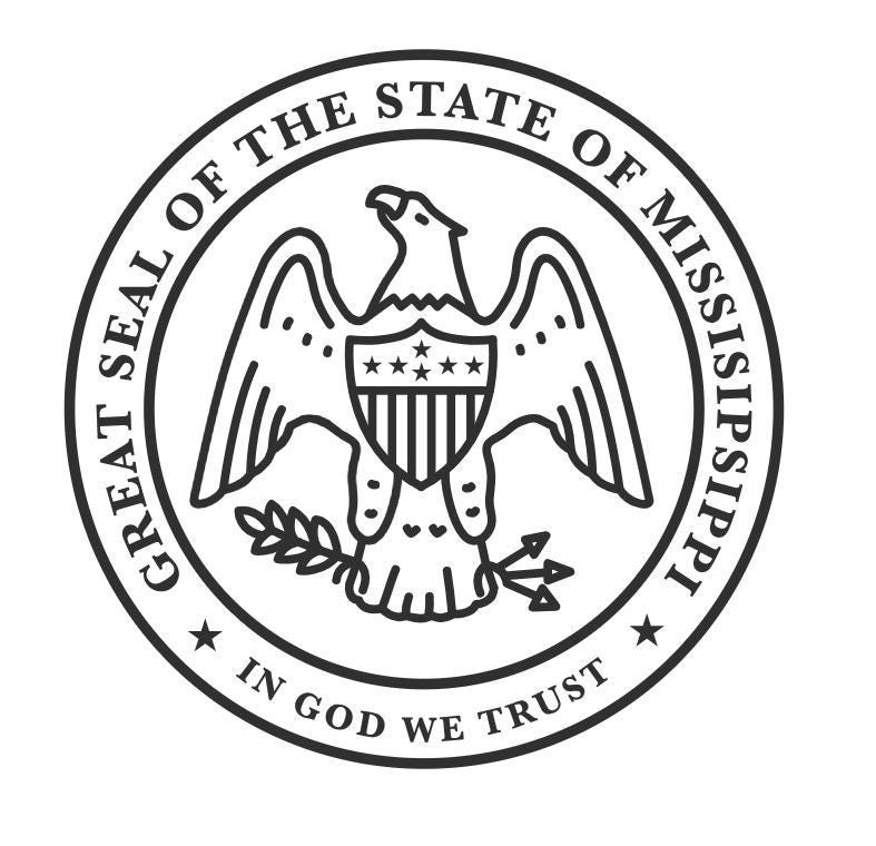 Mississippi State Great Seal Logo Emblem Digital Vector .ai, .svg, .png ...