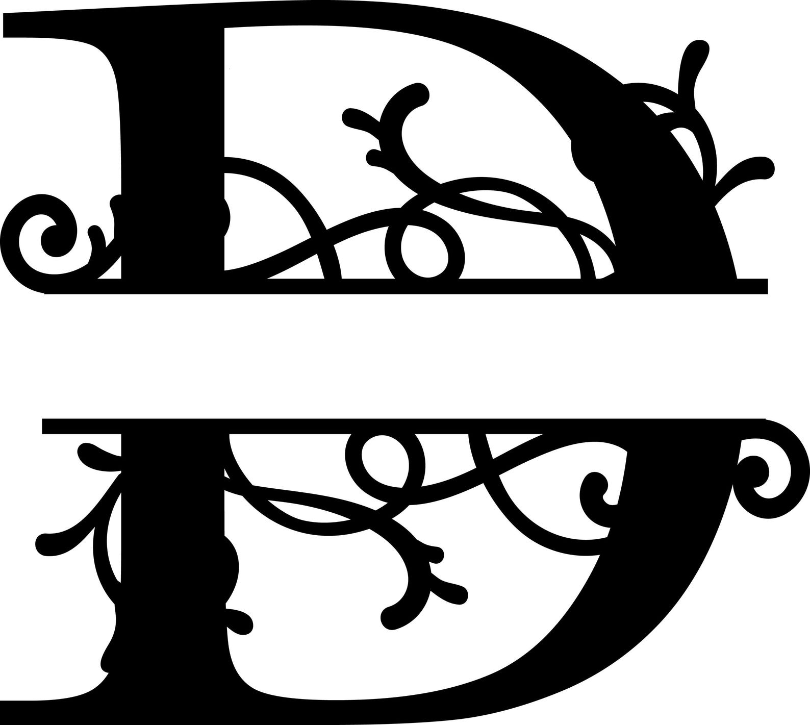 Split-monograms Letters A-Z Top Quality, SVG,DXF Files Great for ...