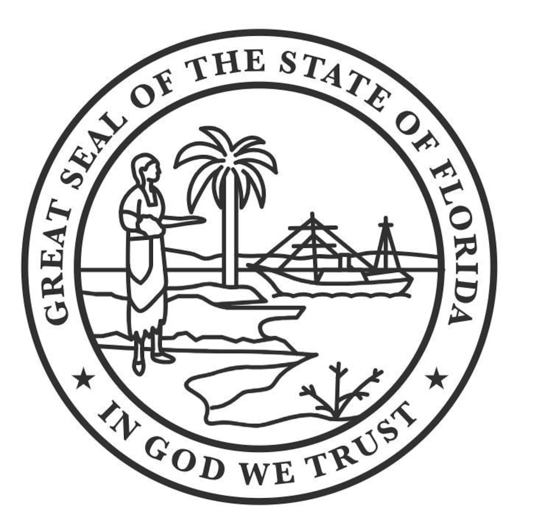 Florida State Great Seal Logo Emblem Digital Vector .ai, .svg, .png - Etsy
