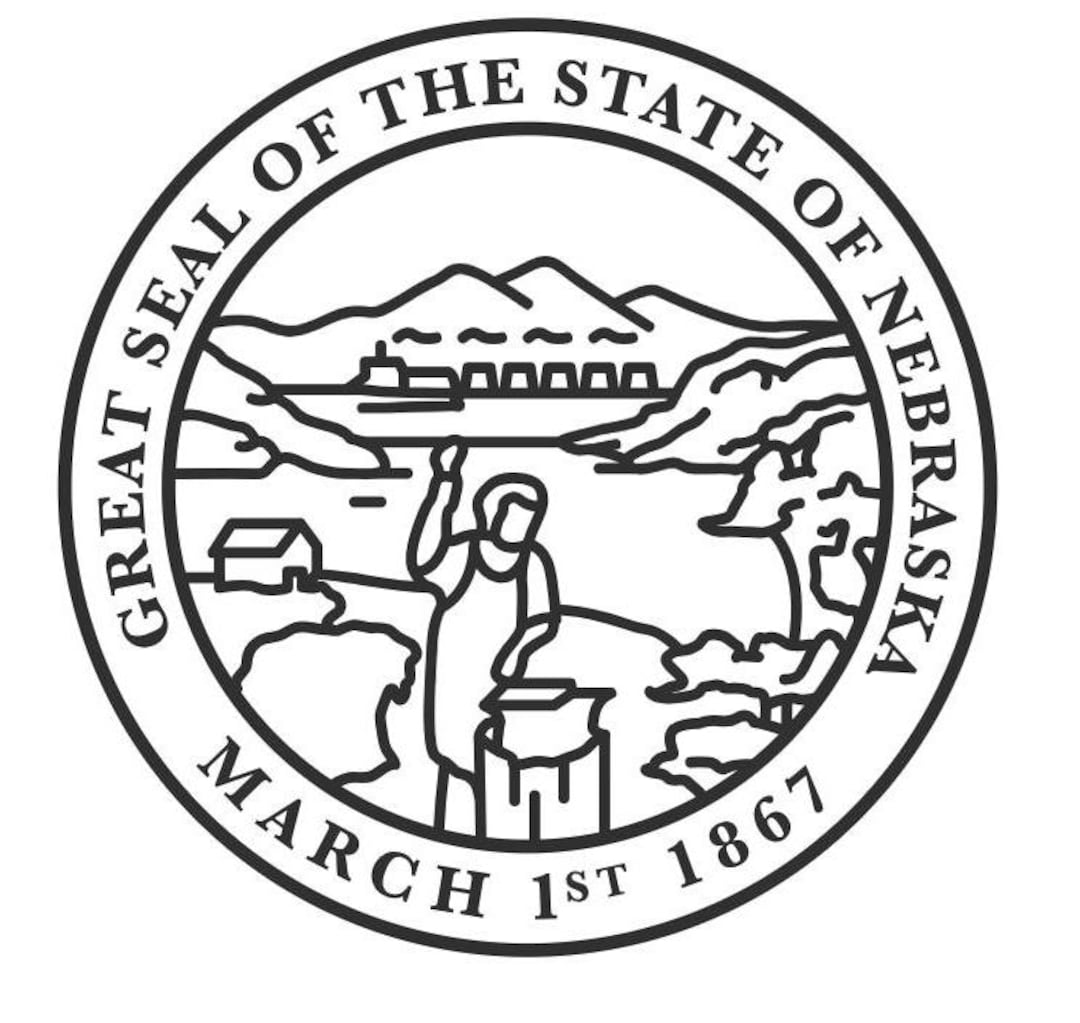 Nebraska State Great Seal Logo Emblem Digital Vector .ai, .svg, .png - Etsy
