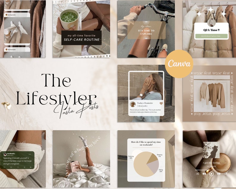 120 Neutral Instagram Templates | Blogger Lifestyle Instagram Posts ...