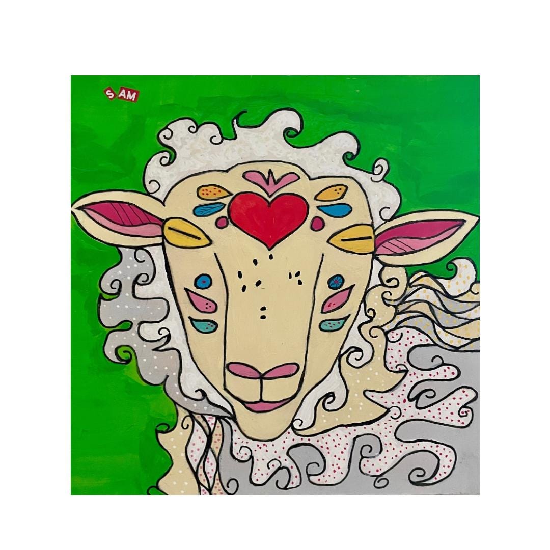 Sam the Sheep Acrylic Artwork, Shipped From Ontario Canada - Etsy
