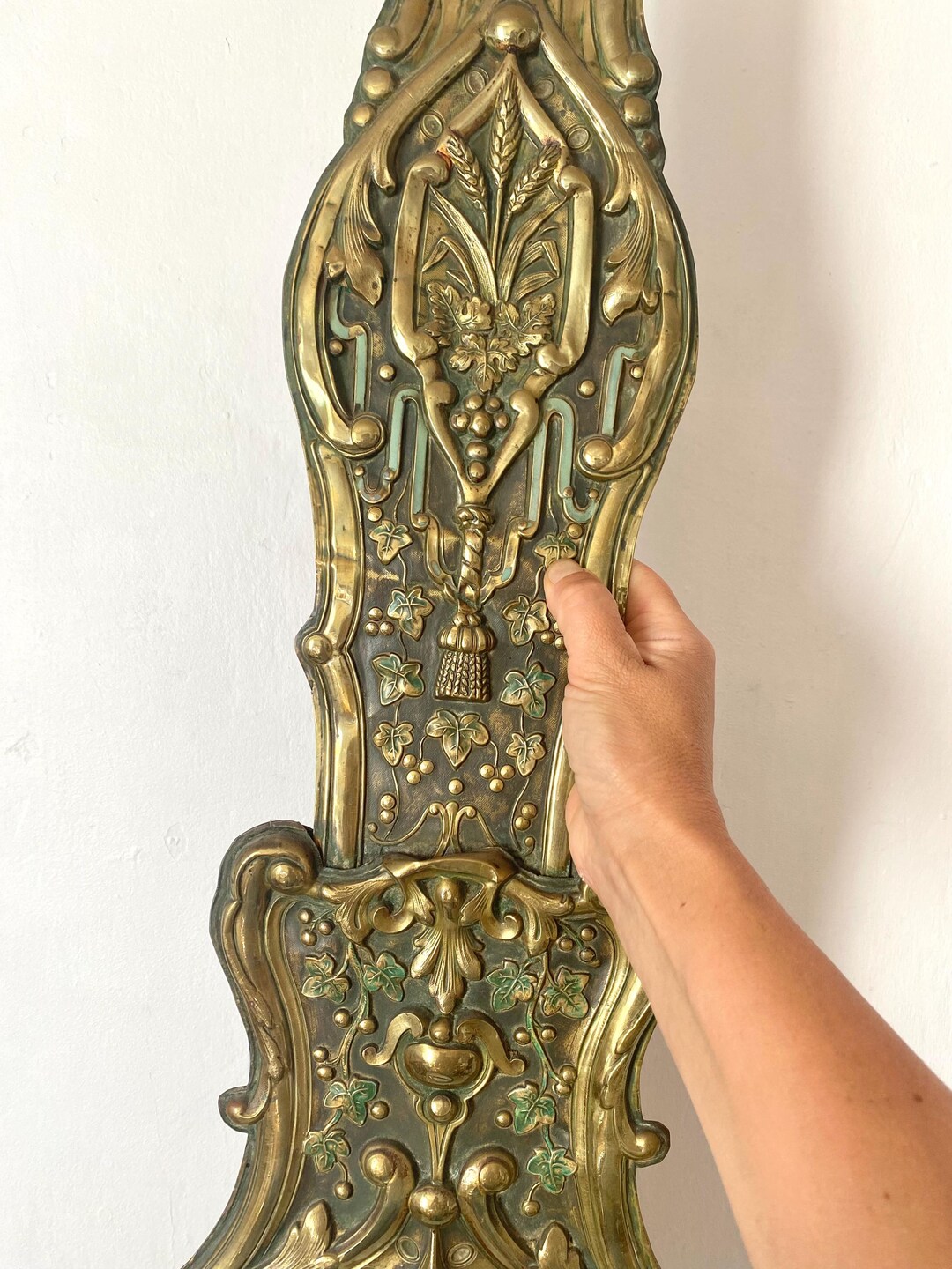 Antique French Clock Pendulum in Embossed Brass, Comtoise Pendulum With ...