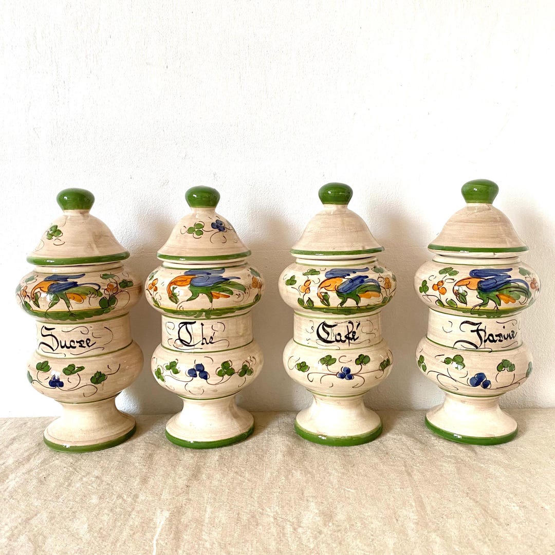 Italian Ceramic Spice Jars, Albarellos Style - Etsy