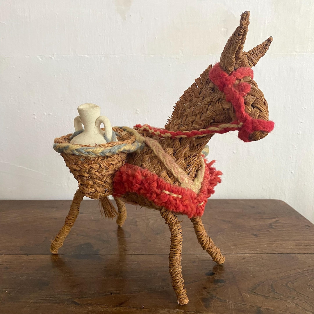 Woven Straw Donkey, Folk Art Spain, 1970s - Etsy UK