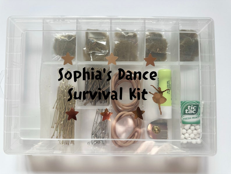 Personalised Dance Hair Accessory Survival Kit Custom Box for Dance ...