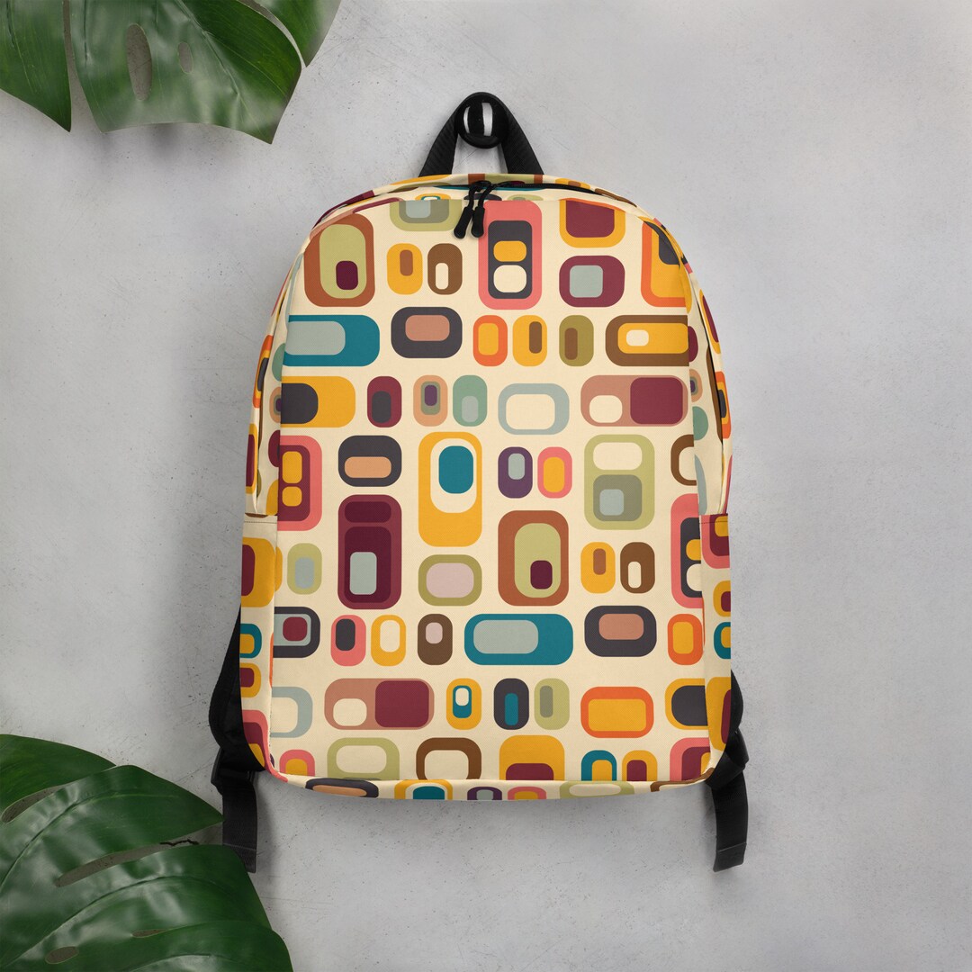 1970s Retro Pattern Minimalist Backpack - Etsy