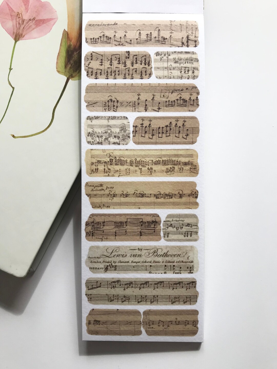 Vintage Music Note Sticker Book/ Craft Supplies/ Scrapbook Sticker Set ...