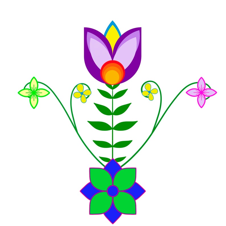 Indigenous Floral PNG - Etsy