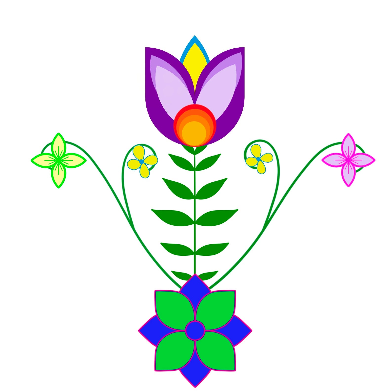 Indigenous Floral PNG - Etsy